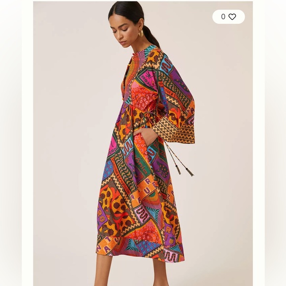 FARM Rio | Dresses | Farm Rio Dotted Patch Scarf Midi Dress | Poshmark